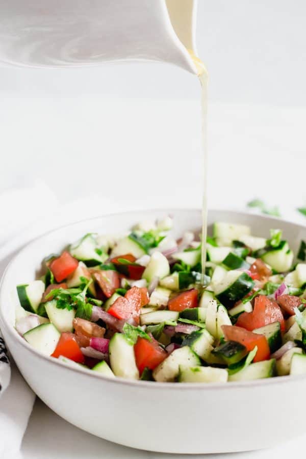 Egyptian Cucumber and Tomato Salad (Salata Baladi) | Wanderzest