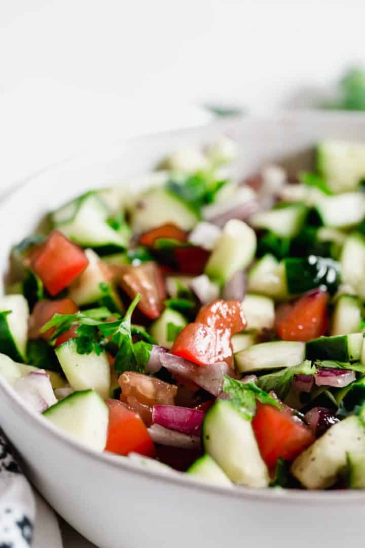 Egyptian Cucumber and Tomato Salad (Salata Baladi) | Wanderzest